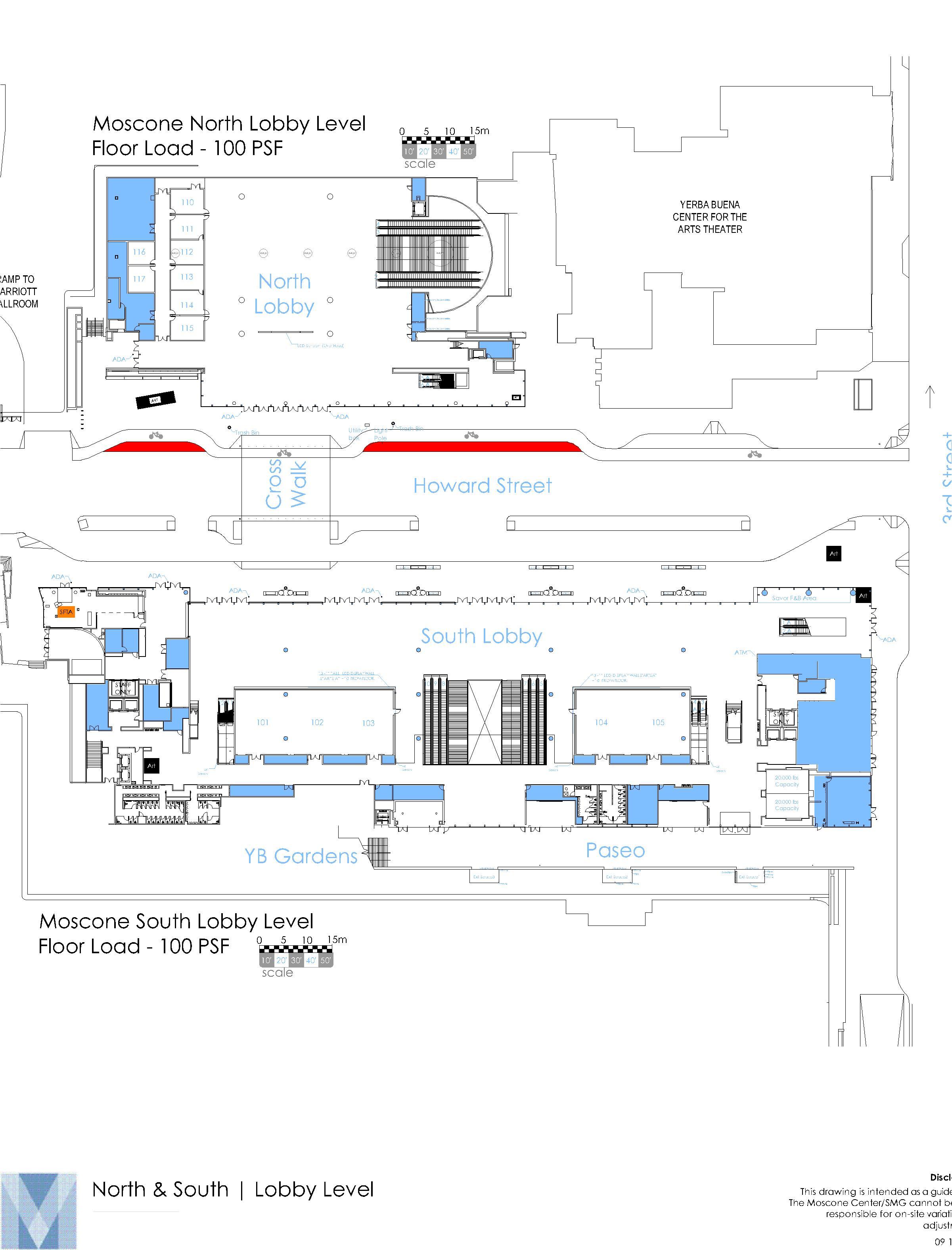 Moscone North-South Lobby Level Floor Plan | Moscone Center